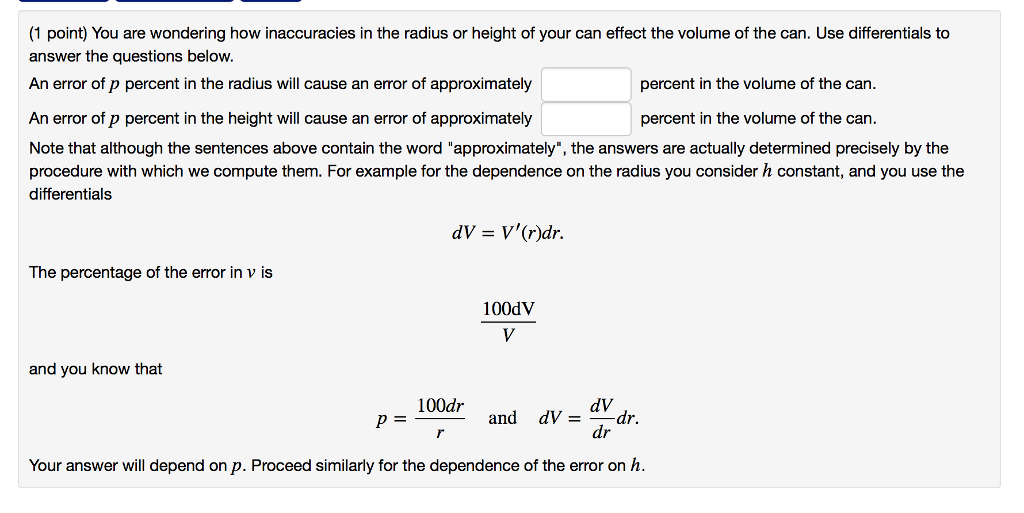 Solved (1 point) You are wondering how inaccuracies in the | Chegg.com Solved (1 point) You are wondering how inaccuracies in the | Chegg.com