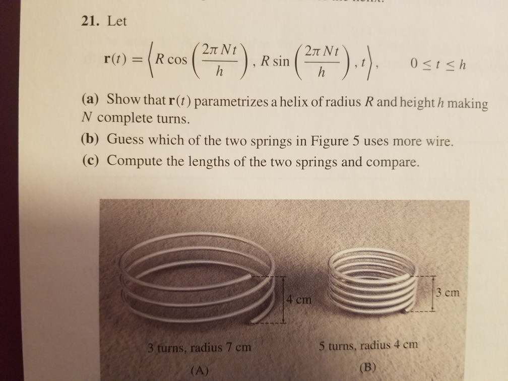 Solved Let r(t) = (R cos (2 pi Nt/h), R sin(2 pi Nt/h), t), | Chegg.com