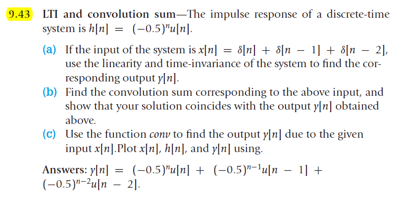 Solved The impulse response of a discrete-time system is | Chegg.com
