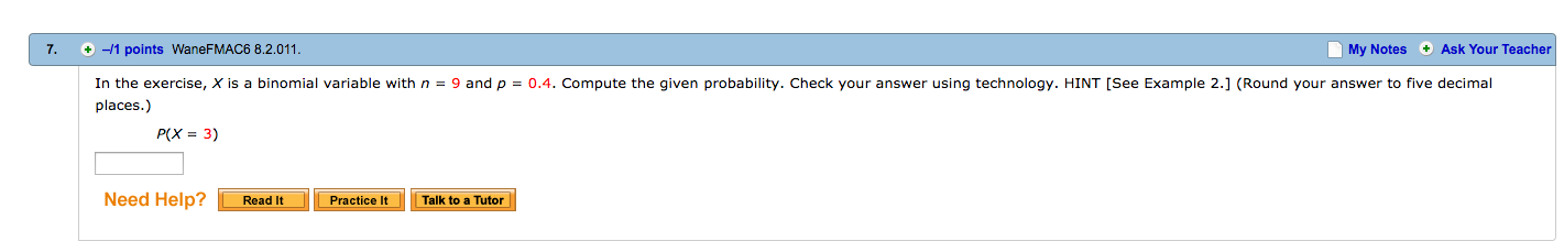 Solved In the exercise, X is a binomial variable with n = 9 | Chegg.com