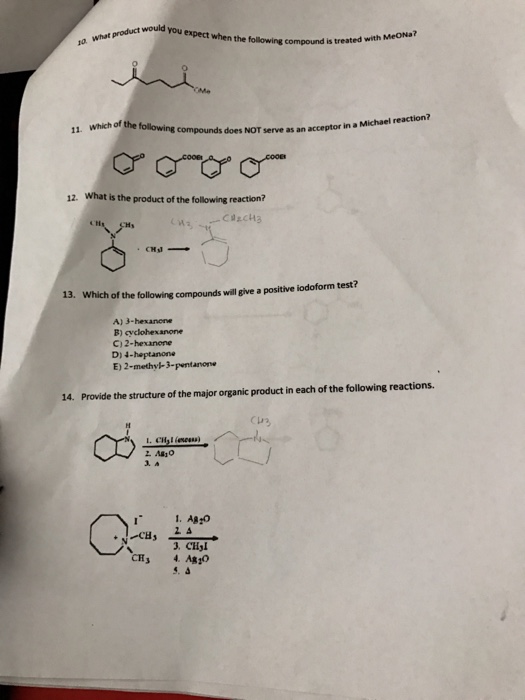 Solved What product would you expect when the following | Chegg.com