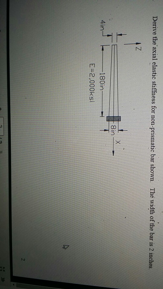 Solved Draw the axial elastic stiffness for non-prismatic | Chegg.com Solved Draw the axial elastic stiffness for non-prismatic | Chegg.com