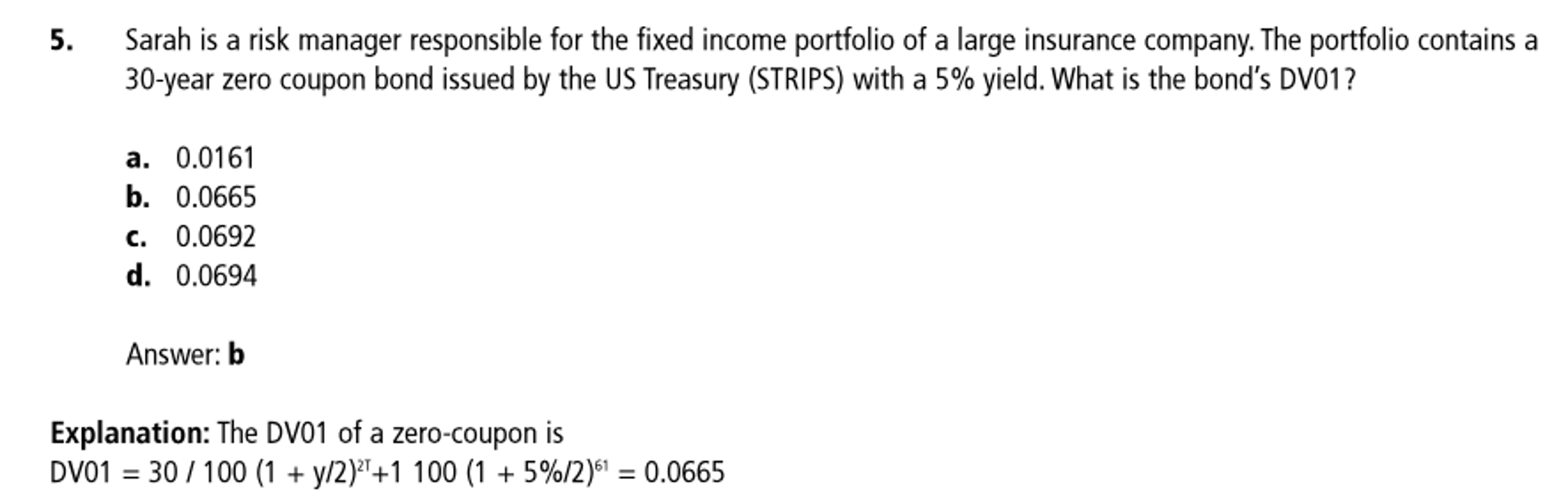 Solved how to calculate DV01 of zero coupon?what 's y/2 and | Chegg.com