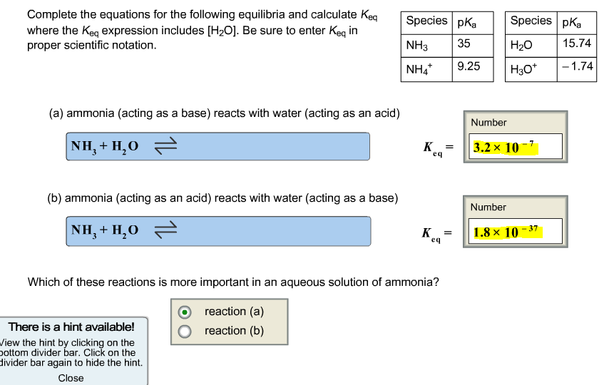 Solved Complete the equations for the following equilibria | Chegg.com
