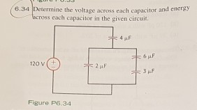 Solved Determine the voltage across each capacitor and | Chegg.com