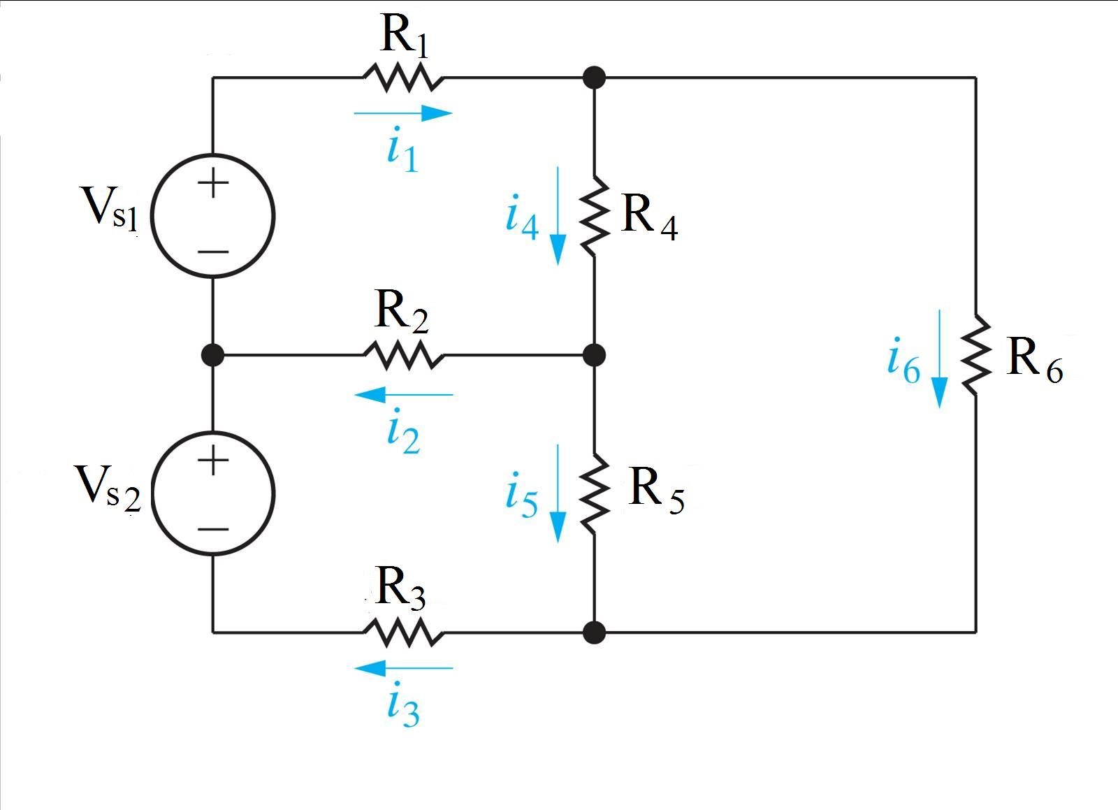 Solved In the circuit, Vs1 is 122 V, Vs2 is 126 V, R1 is 1 | Chegg.com