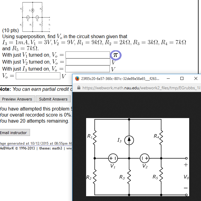 Solved Using superposition find V_0 in the circuit shown | Chegg.com