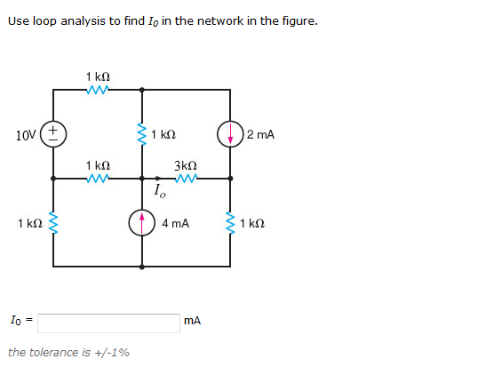 Solved Use loop analysis to find Io in the network in the | Chegg.com
