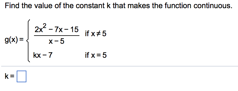 Solved Find the value of the constant k that makes the | Chegg.com