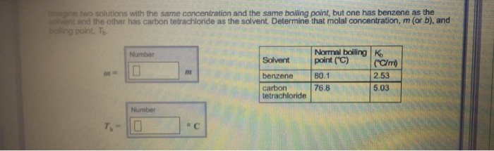Solved Determine the molality and boiling point of the | Chegg.com