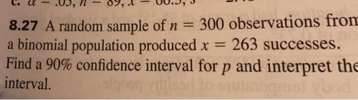 Solved A random sample of n = 300 observations from a | Chegg.com