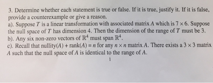 Solved Determine whether each statement is true or false. If | Chegg.com