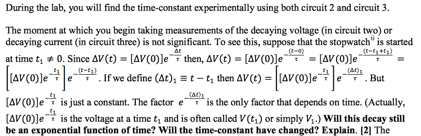 Solved will this decay still be an exponential function of | Chegg.com