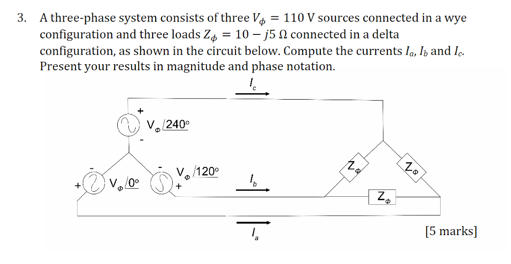 Solved A three-phase system consists of three V-110 V | Chegg.com