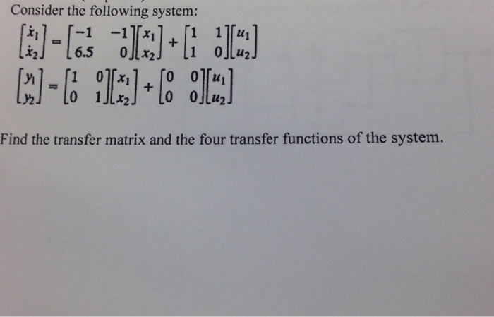 Solved Find the transfer matrix and the four transfer | Chegg.com