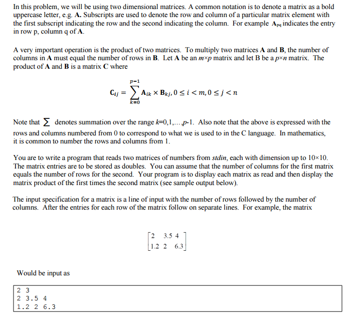 Solved In this problem, we will be using two dimensional | Chegg.com