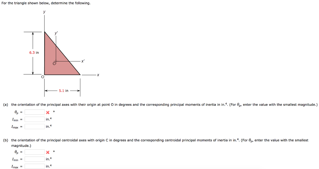 Solved For the triangle shown below, determine the | Chegg.com
