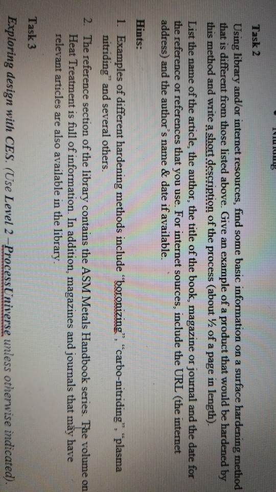 Solved Task 2 Using library and/or internet resources, find | Chegg.com