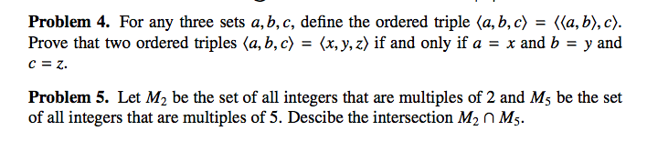 Solved For any three sets a, b, c, define the ordered triple | Chegg.com