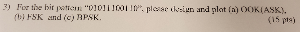 Solved For the bit pattern "01011100110", please design and | Chegg.com