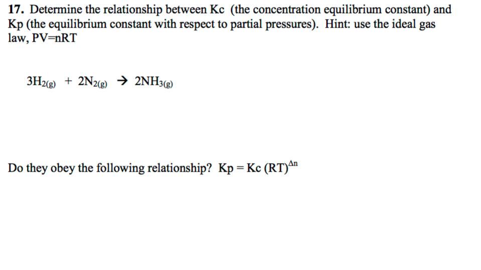Solved Determine the relationship between Kc (the | Chegg.com