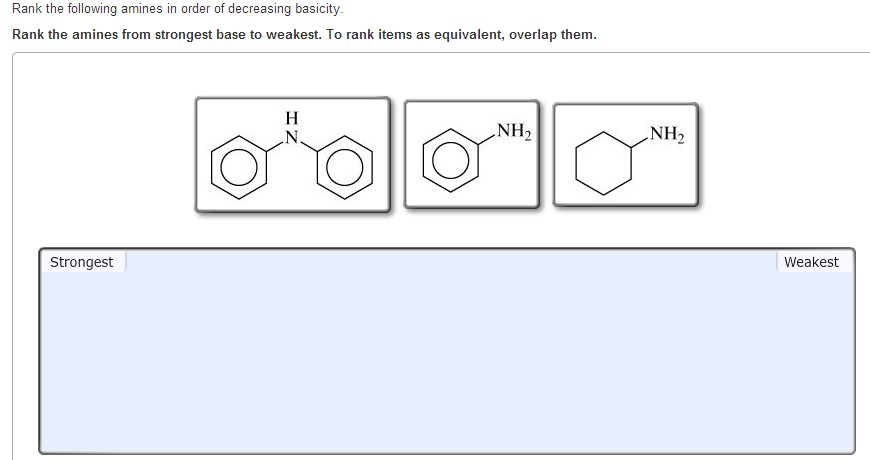 Solved Rank the following amines in order of decreasing | Chegg.com
