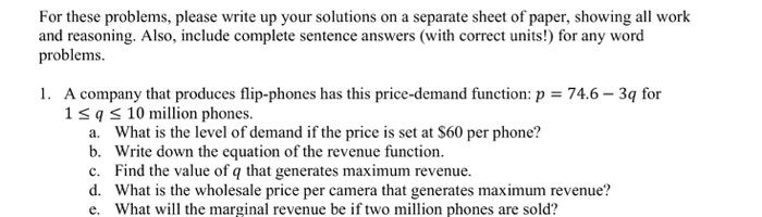 Solved For these problems, please write up your solutions on | Chegg.com