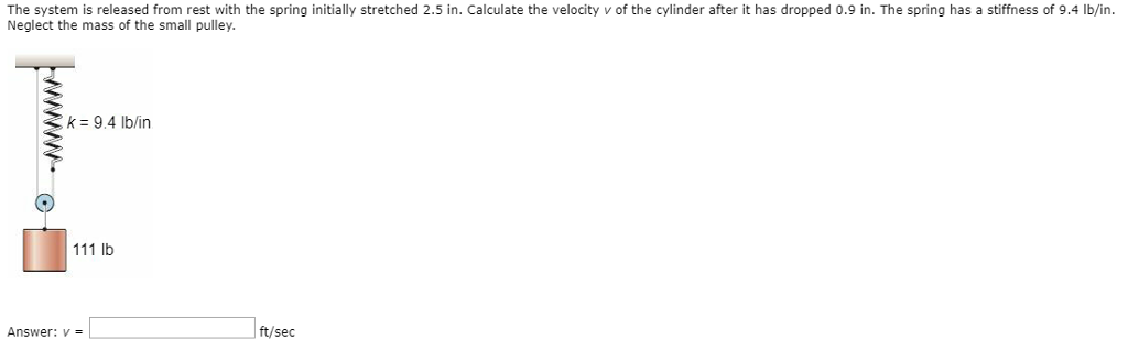 Solved The system is released from rest with the spring | Chegg.com