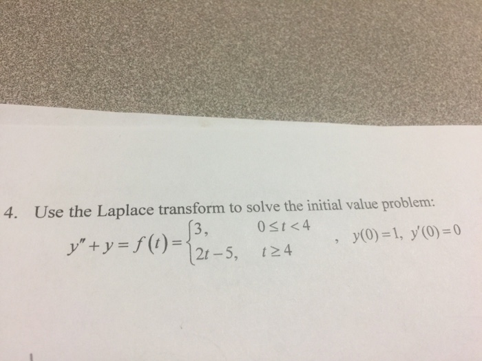 Solved Use the Laplace transform to solve the initial value | Chegg.com