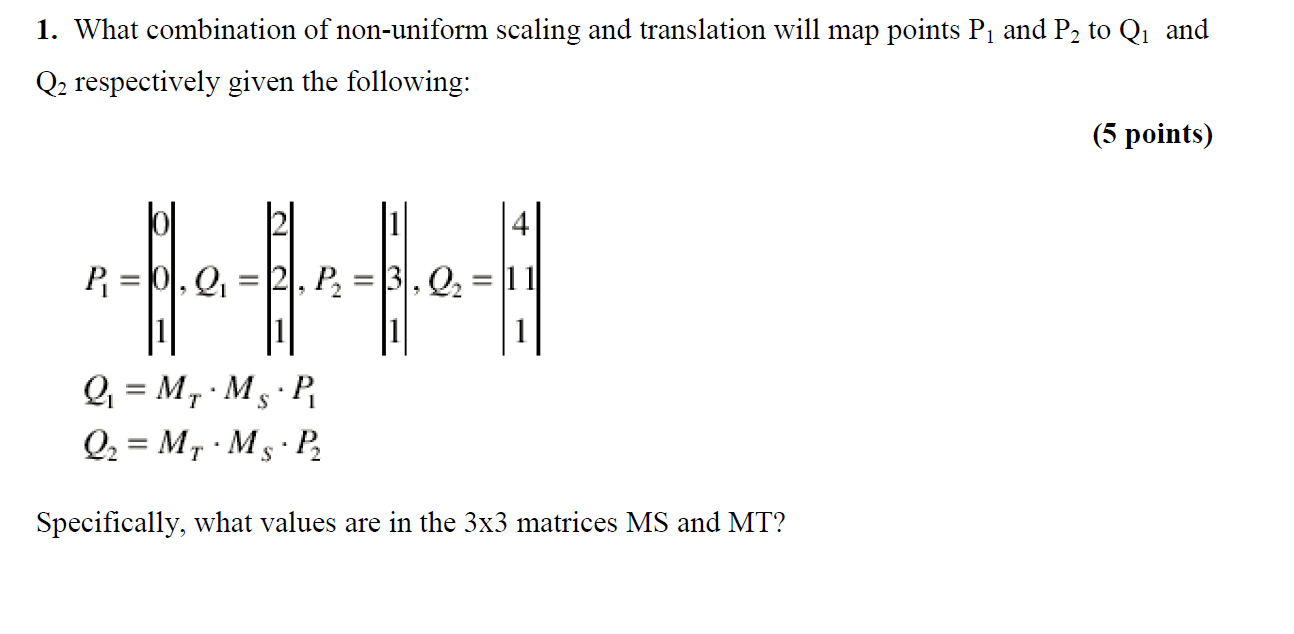 Solved What combination of non-uniform scaling and | Chegg.com