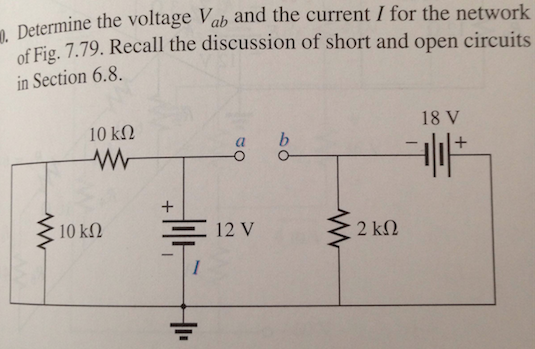 Solved Determine the voltage Vab and the current I for the | Chegg.com
