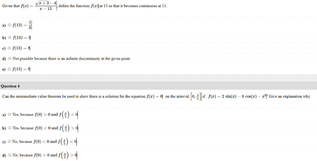 Solved Given that f(x) = squareroot x + 3 - 4/x - 13, define | Chegg.com
