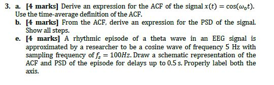 Solved 3. a. [4 marks] Derive an expression for the ACF of | Chegg.com