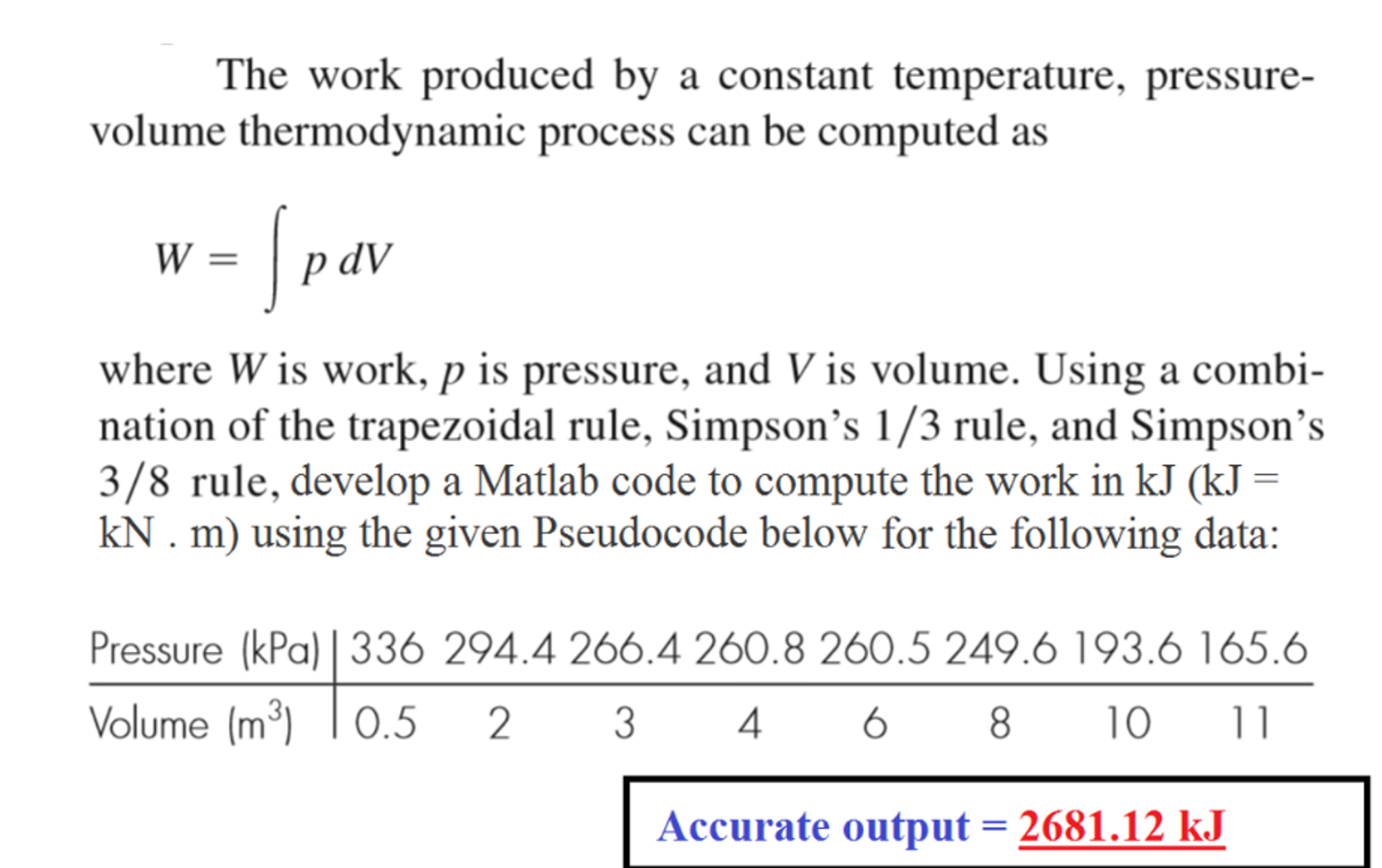 The work produced by a constant temperature, | Chegg.com