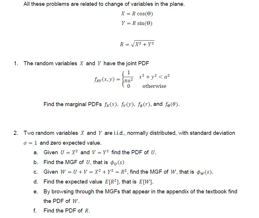 Solved All these problems are related to change of variables | Chegg.com