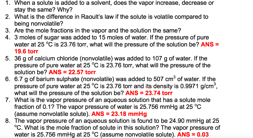 Solved 1. When a solute is added to a solvent, does the | Chegg.com