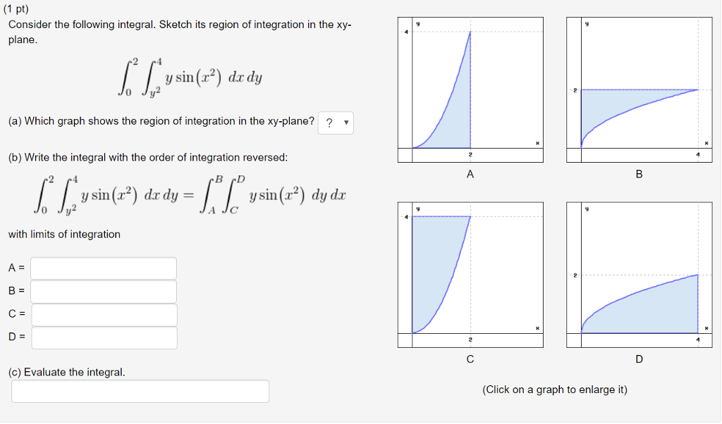 Solved (1 pt) Consider the following integral. Sketch its | Chegg.com