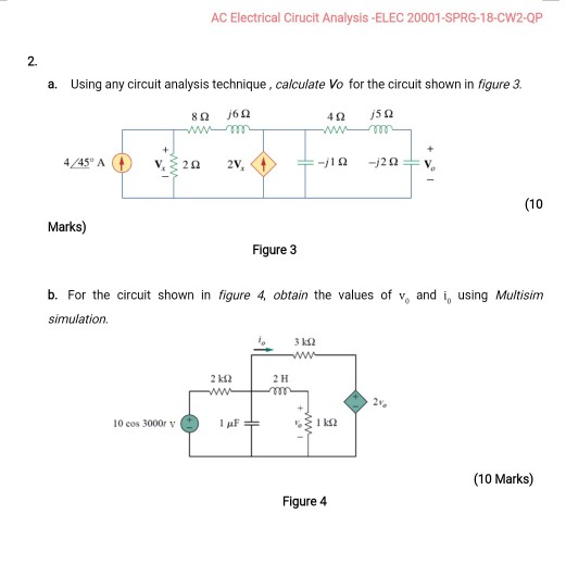 Solved AC Electrical Cirucit Analysis-ELEC | Chegg.com