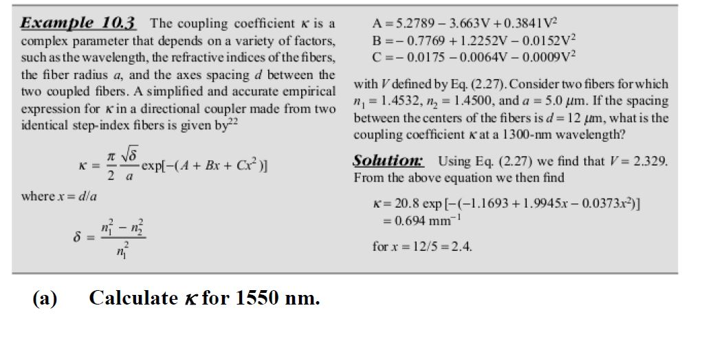 Solved Example 10.3 The coupling coefficient k is a complex | Chegg.com