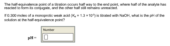 Solved 1) The half-equivalence point of a titration occurs | Chegg.com