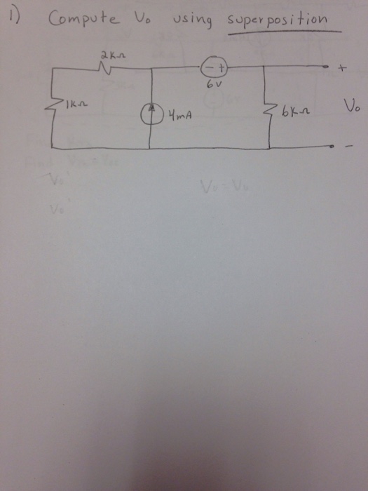 Solved Compute V_0 using superposition | Chegg.com