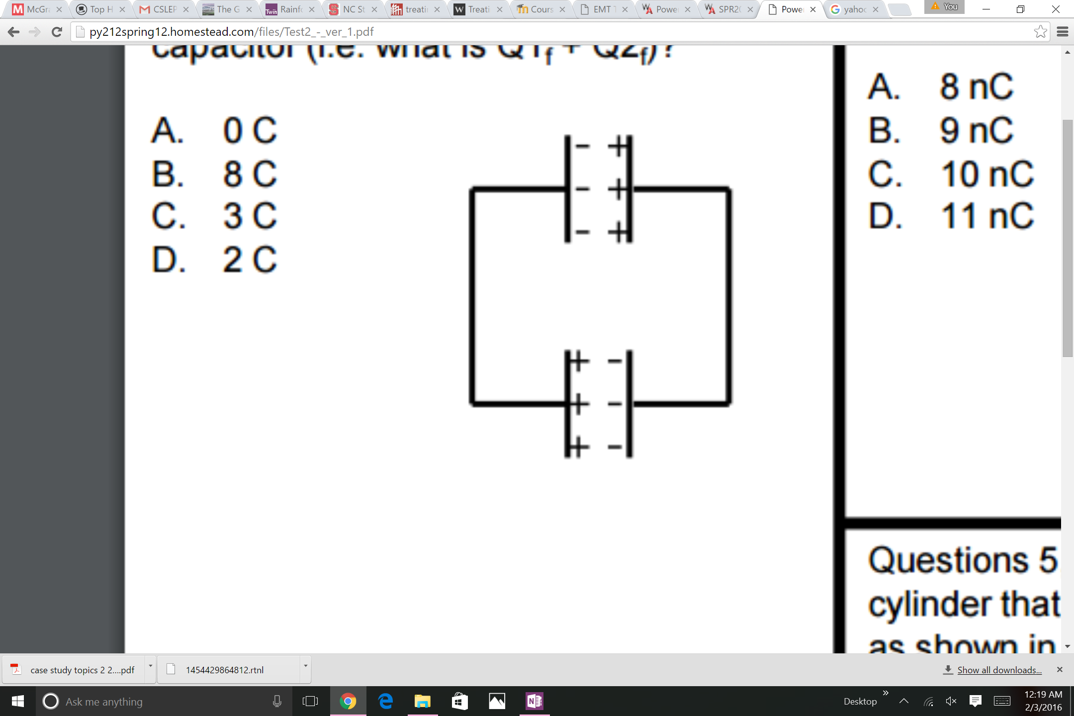 Solved Two isolated capacitors are initially given charges | Chegg.com