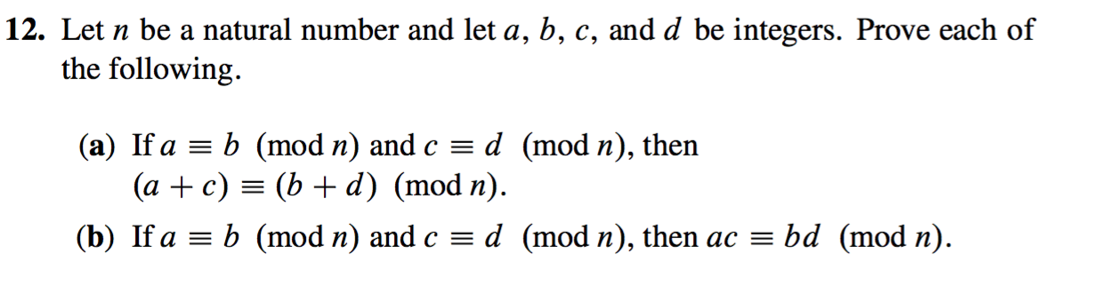 Solved Let n be a natural number and let a, b, c, and d be | Chegg.com