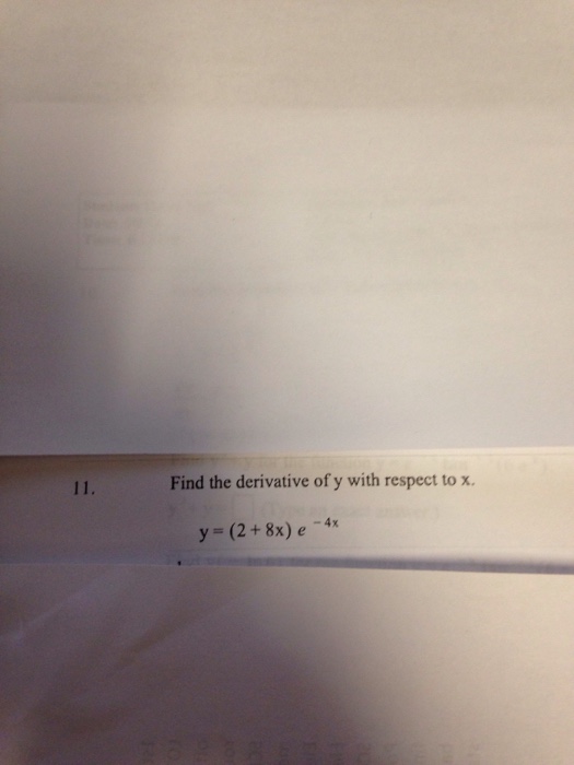 Solved 11hw7 find the derivative of y with respect to x in | Chegg.com