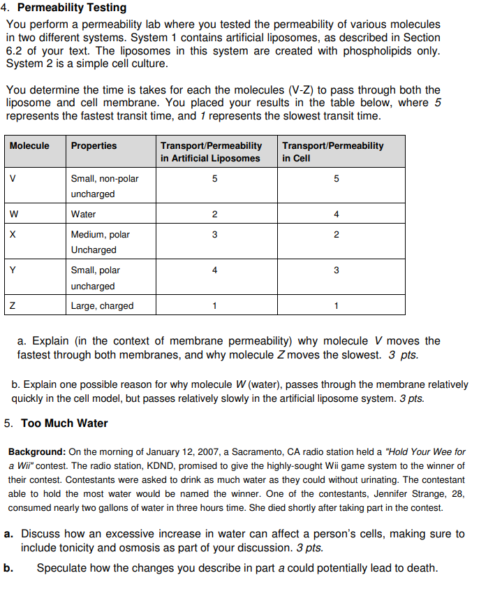 Solved 4. Permeability Testing You perform a permeability | Chegg.com