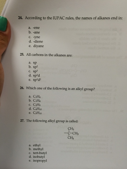 Solved 24. According to the IUPAC rules, the names of | Chegg.com