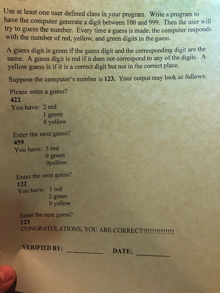 Solved Use at least one user defined class in your program. | Chegg.com