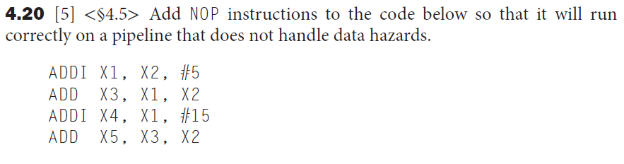 Solved 4.20 5] Add NOP instructions to the code below so | Chegg.com