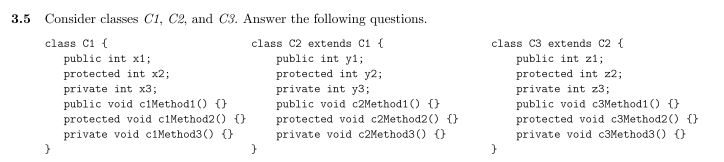 Solved 3.5 Consider classes C1, C2, and C3. Answer the | Chegg.com
