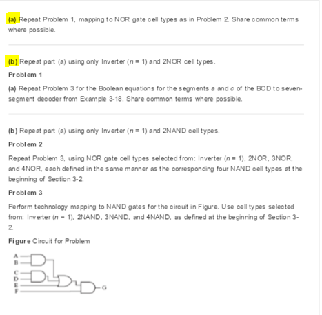 Solved Repeat Problem 1, mapping to NOR gate cell types as | Chegg.com